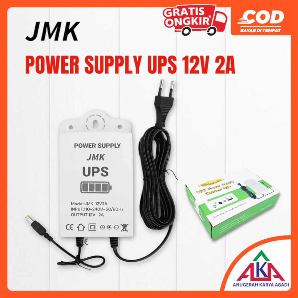 Jual JMK UPS Mini Continous Power Supply 12V 2A 3600mAh Backup CCTV ...