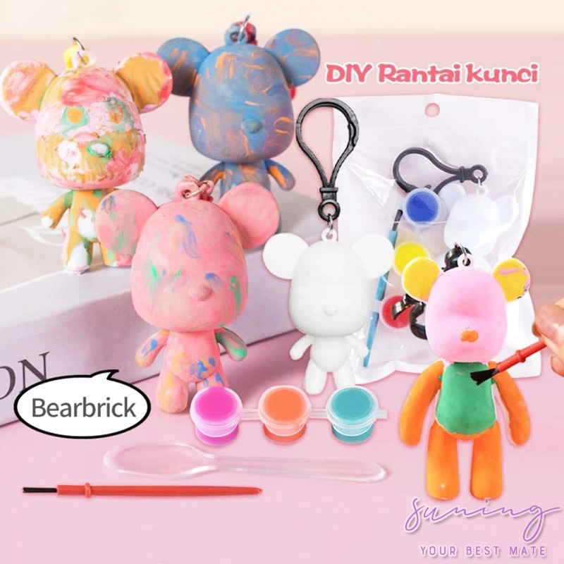 Jual Gantungan Kunci Mini Beruang Dengan Cairan Bearbrick Handmade /Diy ...