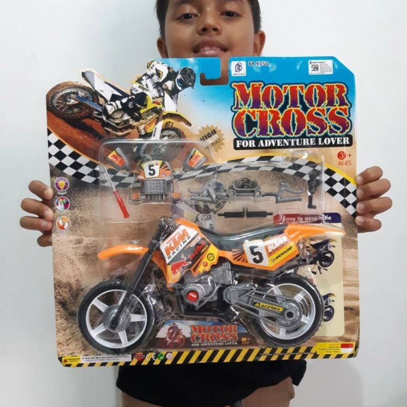 Jual Promo Mainan Moto Cross Rakit Besar - Miniatur Motor Trail Anak ...