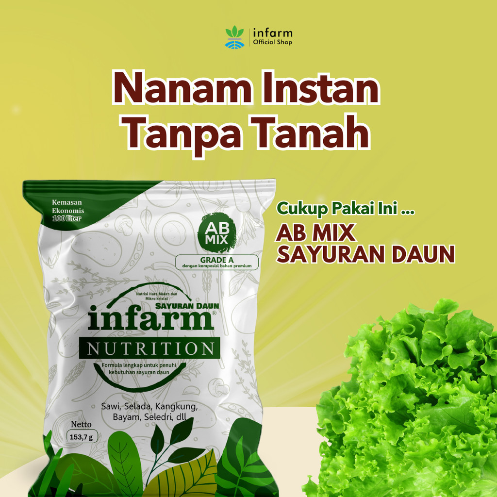 Jual Infarm Nutrisi Ab Mix Sayuran Daun Untuk 100 Liter Pupuk Konvensional Tanah dan Hidroponik ...