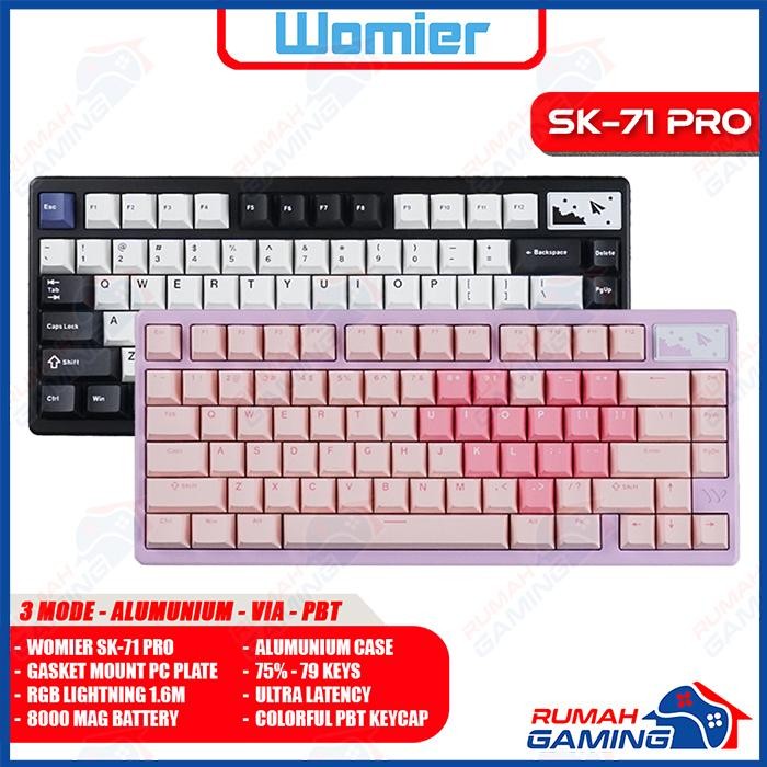 Jual WOMIER SK71 PRO - 3 Mode - 79 Keys - Alumunium - VIA - Gasket - South Face - Mechanical ...