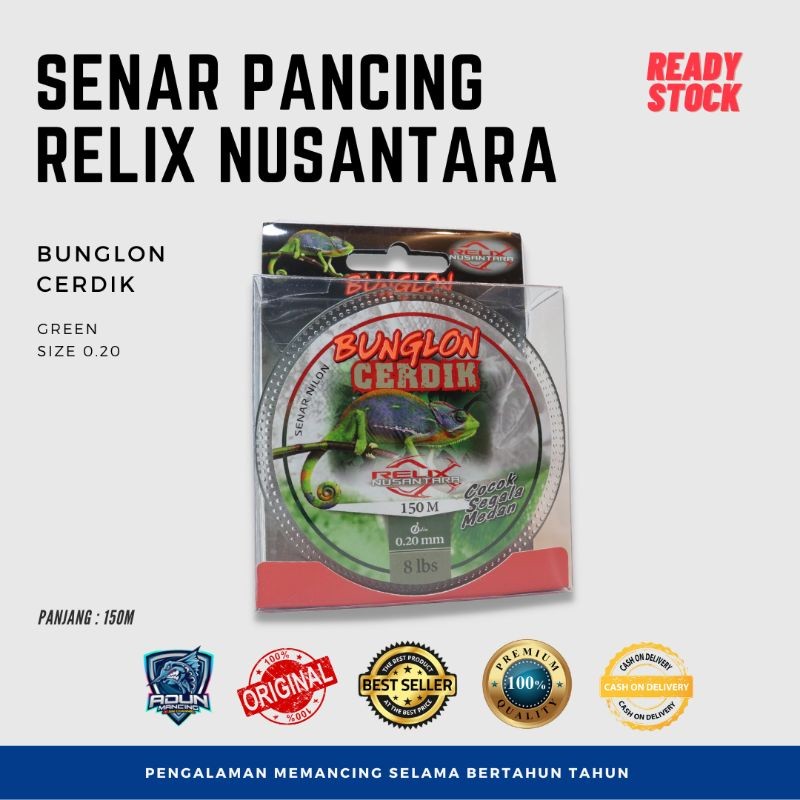 Jual Senar Pancing Nylon Monofilamemt Relix Nusantara Cerdik 150m Untuk ...