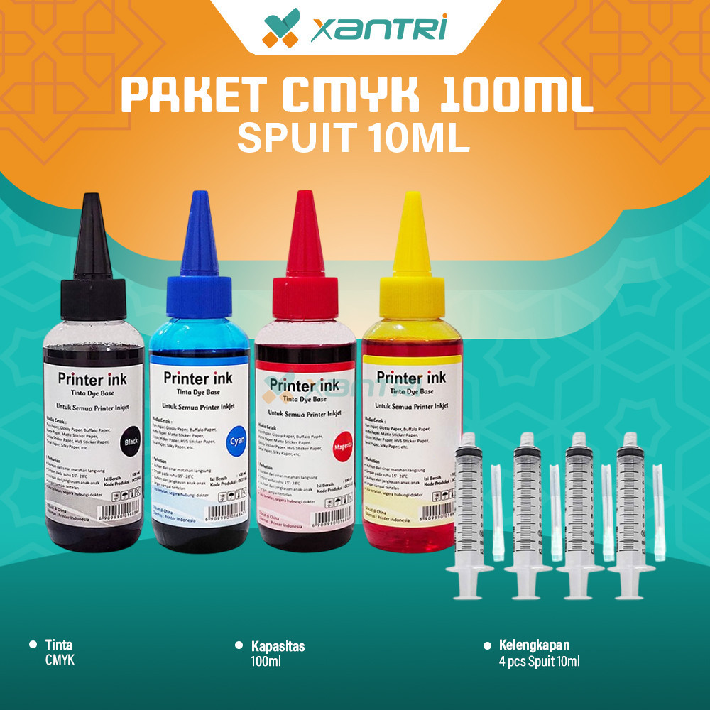 Jual Xantri - Tinta Printer Plus Suntikan 10cc Tinta Cartridge Support ...