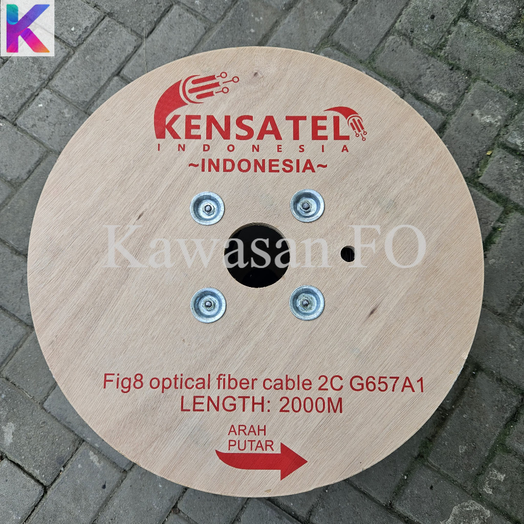 Jual Kabel Udara 2 Core Fig8 2KM G657A1 / Kabel FO Bulat 2 Core Figure ...