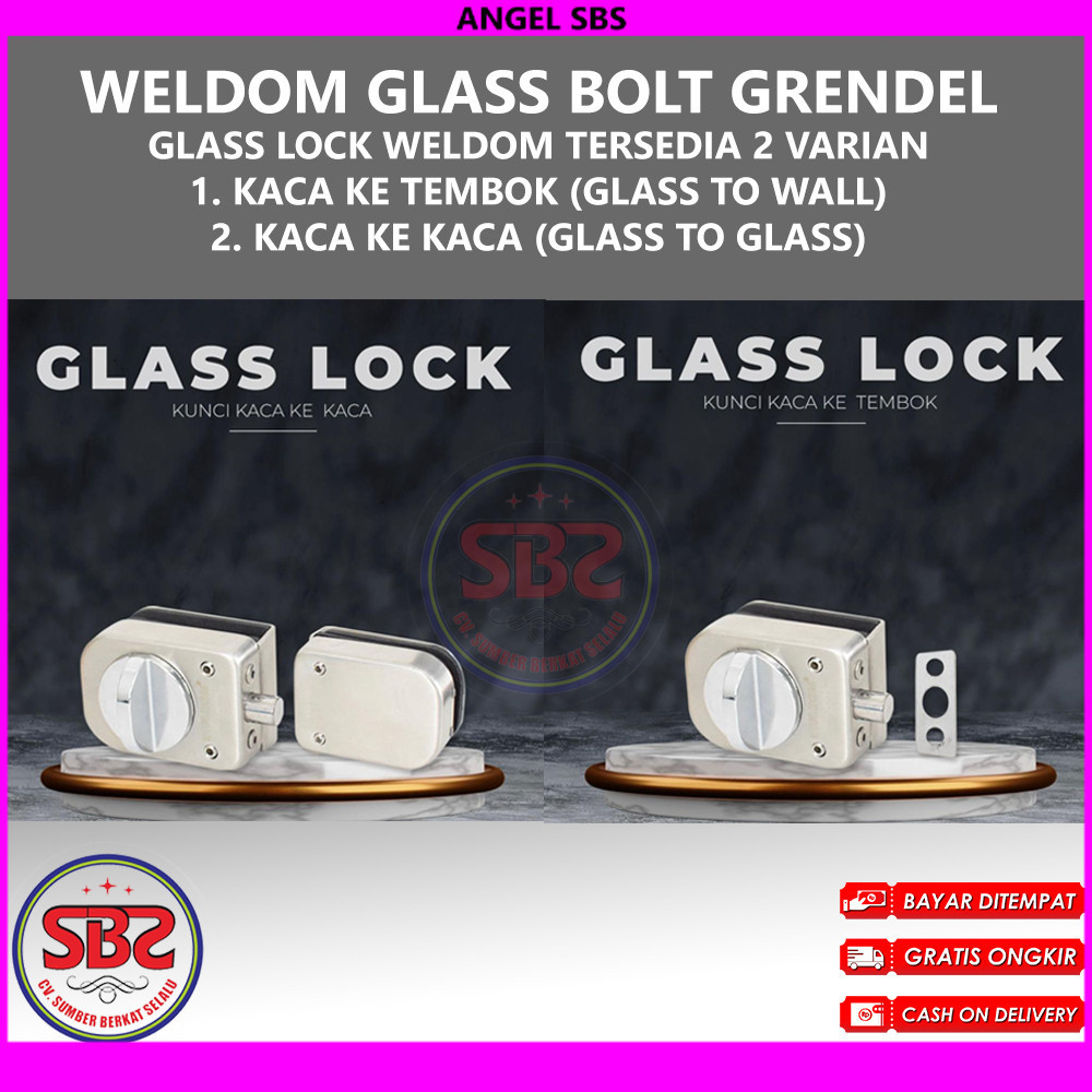 Jual WELDOM Glass Lock Kunci Kaca ke Tembok (Glass to Wall) dan Kaca ke Kaca (Glass to Glass ...