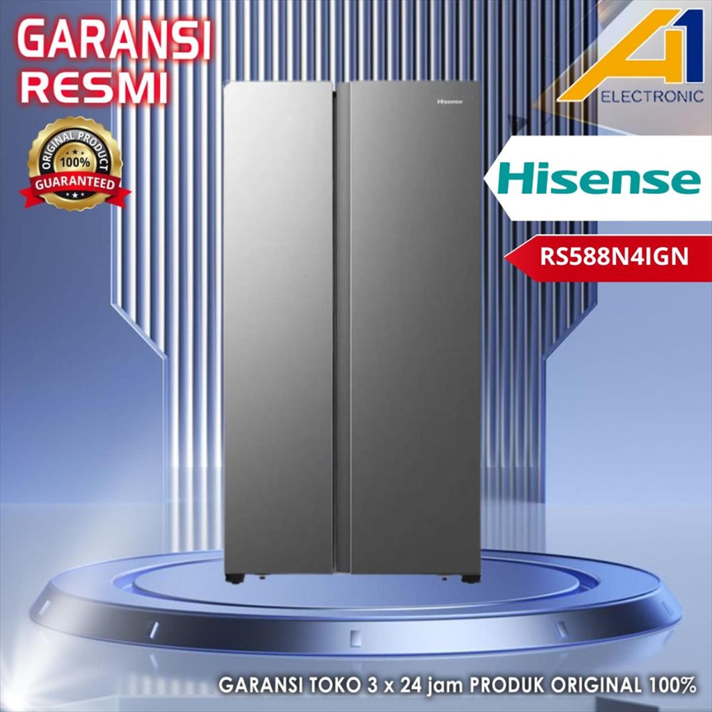 Jual KULKAS HISENSE RS588N4IGN , side by side REFRIGERATOR 468 liter ...