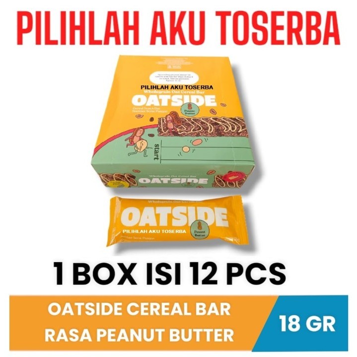 Jual Oatside Oat CEREAL BAR PEANUT BUTTER - ( HARGA 1 BOX ) | Shopee ...