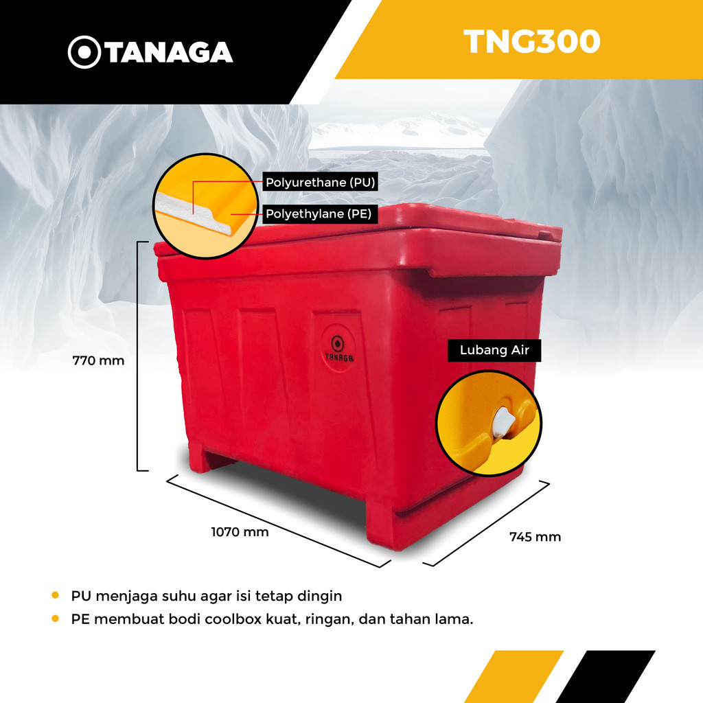 Jual TANAGA Cooler Box 300 Liter Ice Box Termos Kotak Es Batu Ikan ...