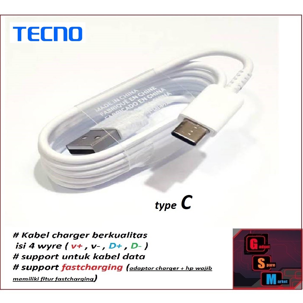 Jual USb type C kabel charger tecno camon 30 (CL6/CL6k) - camon 30 ...
