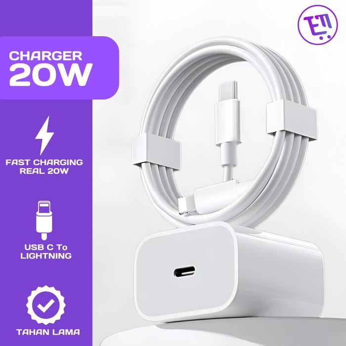 Jual br e Charger For Iph 20W Real Fast Charger Adaptor Kabel USB C To Lightning Casan Iph 20 ...