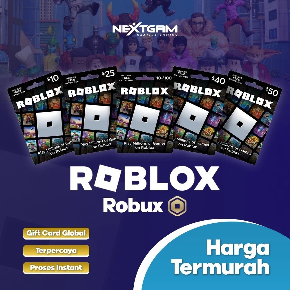 Jual Voucher ROBLOX 200|400|800|1200|1700 Robux Game Card Gift Card ...