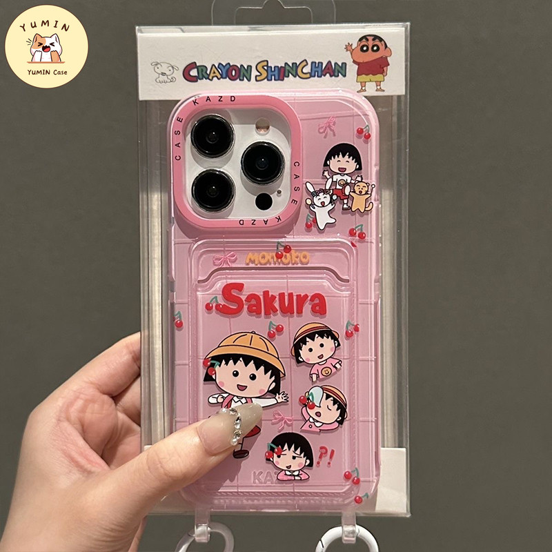 Jual Fashion Kartun Merah Muda Lucu Chi-bi Maruko Case Kompatibel Untuk IPhone 13 XR 13 15 11 12 ...