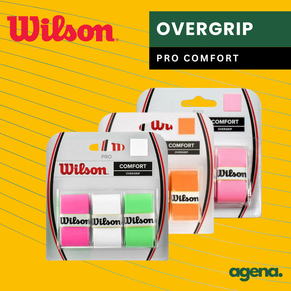 Jual Wilson Pro Comfort Pink/Orange/Mix Colour Tennis Overgrip (3in1 ...