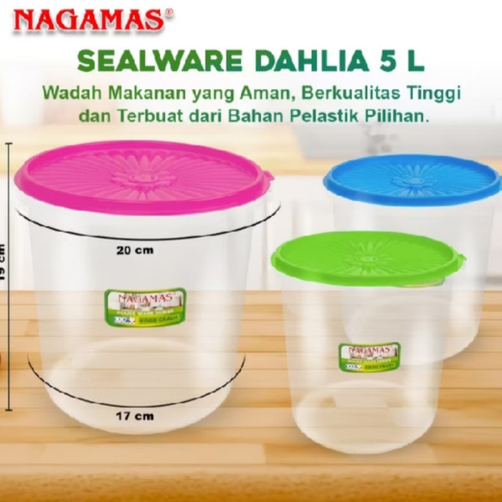 Jual BEST PROMO!!! NAGAMAS TOPLES PLASTIK / SEALWARE PLASTIK DAHLIA 5 LITER / TOPLES DAHLIA 5 ...