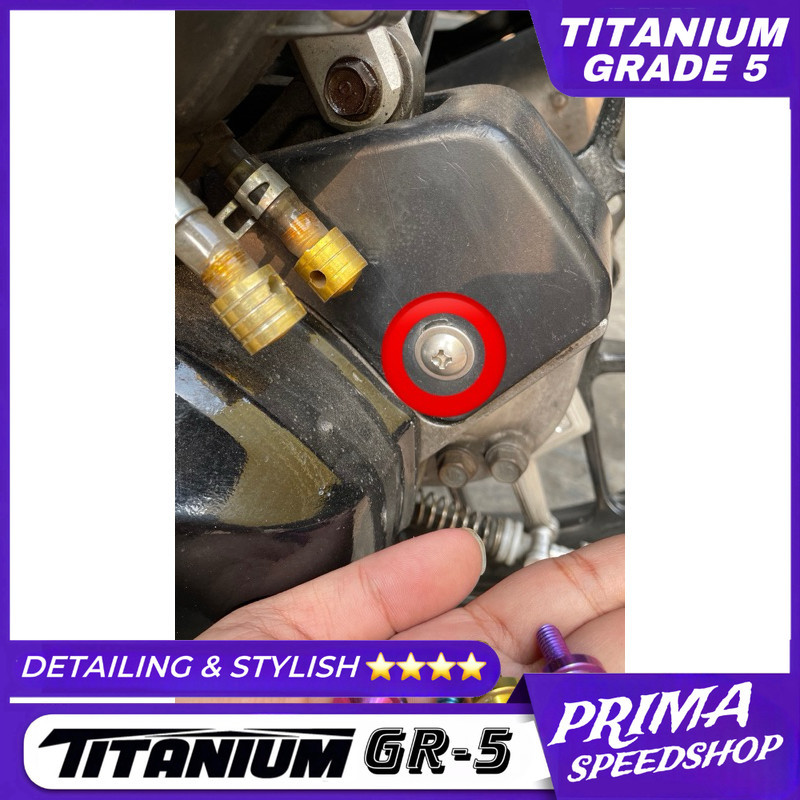 Jual Baut titanium drat 10 Big Head untuk tutup idling sensor Vario 125 ...