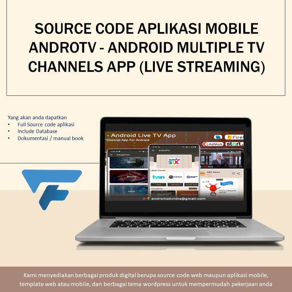 Jual SOURCE CODE APLIKASI MOBILE ANDROTV - ANDROID MULTIPLE TV CHANNELS APP (LIVE STREAMING ...
