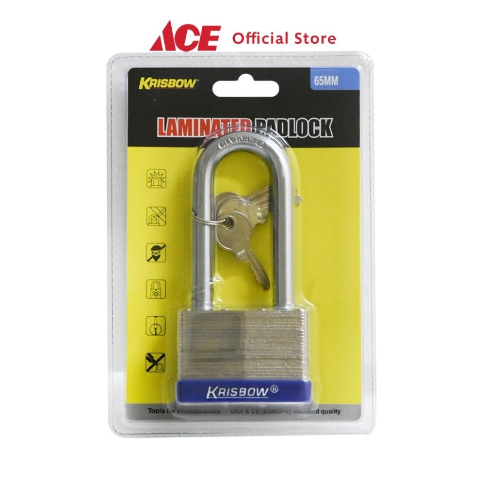 Jual Ace Krisbow 6.5 cm Gembok Besi Laminasi Shackle Panjang Steel ...