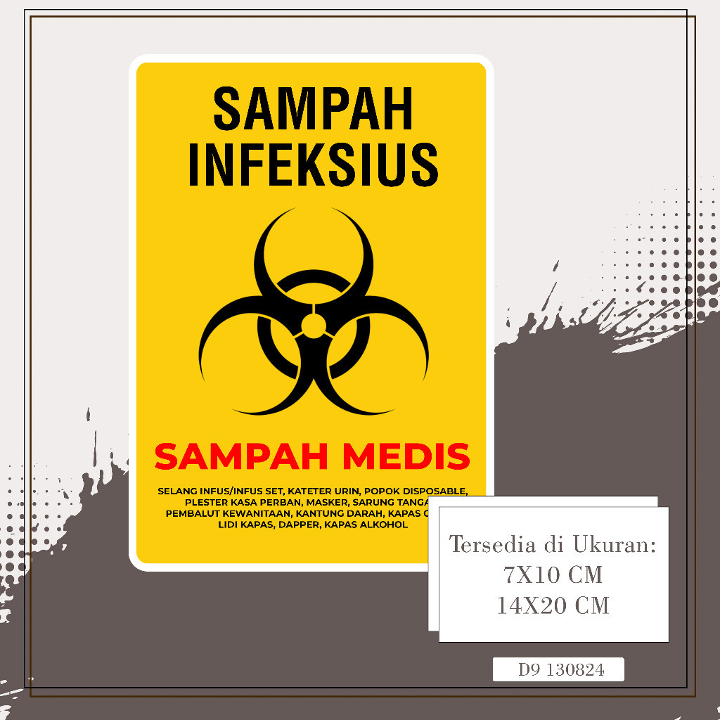 Jual Stiker Label Penanda Tempat Jenis Sampah Infeksus multi Sticker ...