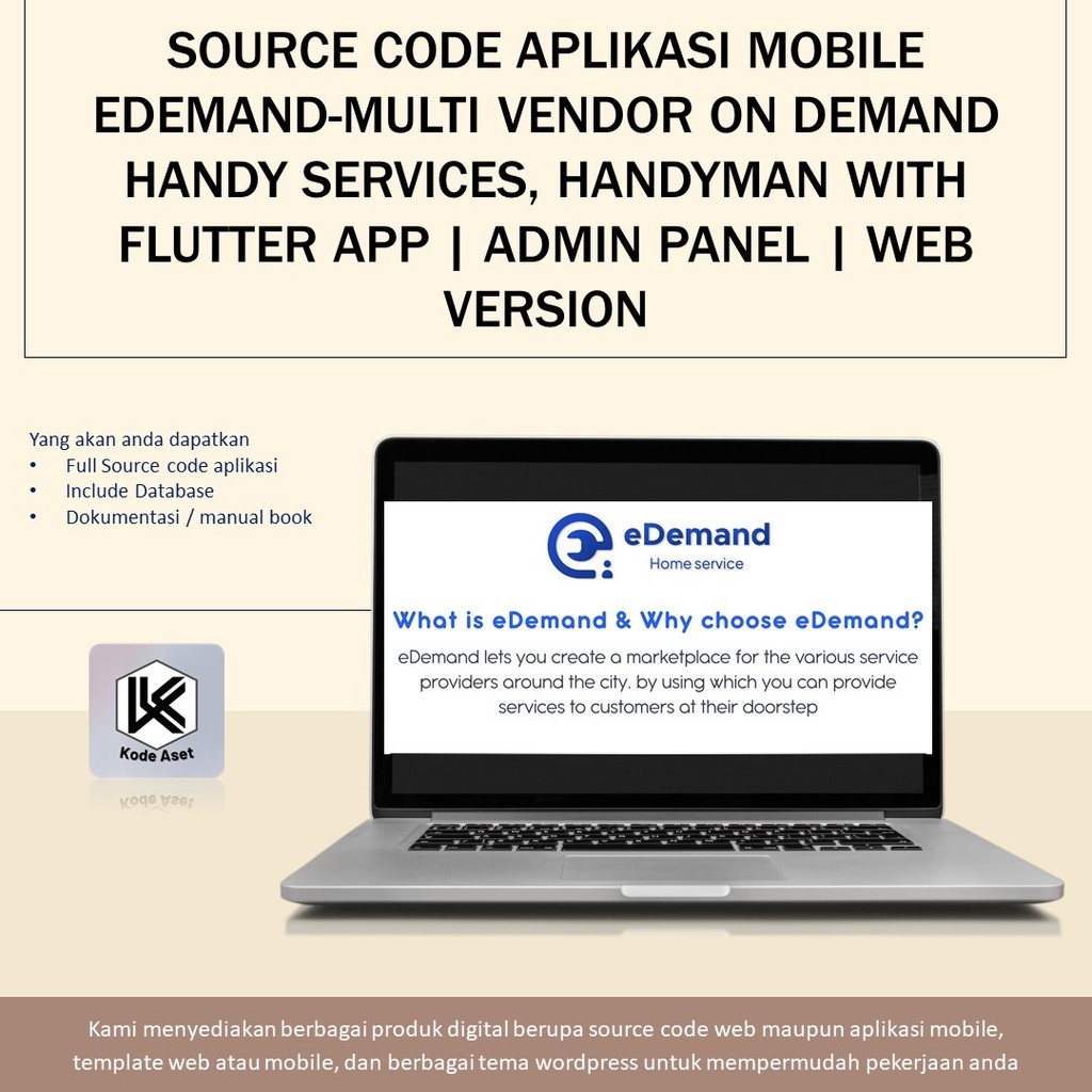 Jual SOURCE CODE APLIKASI MOBILE EDEMAND-MULTI VENDOR ON DEMAND HANDY SERVICES, HANDYMAN WITH ...