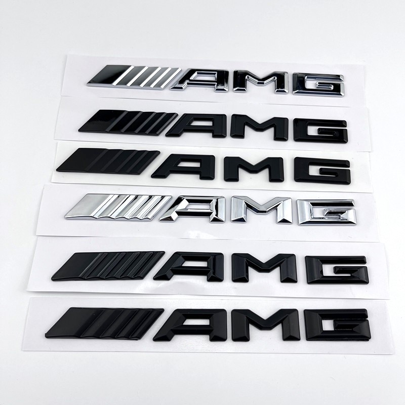 Jual 3d ABS Black Logo AMG Emblem Letters Car Rear Trunk Badge For ...