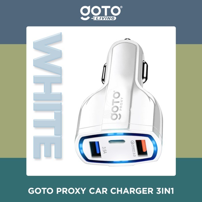 Jual Goto Proxy Adaptor Charger Mobil Fast Charging 3 In 1 USB Type C ...