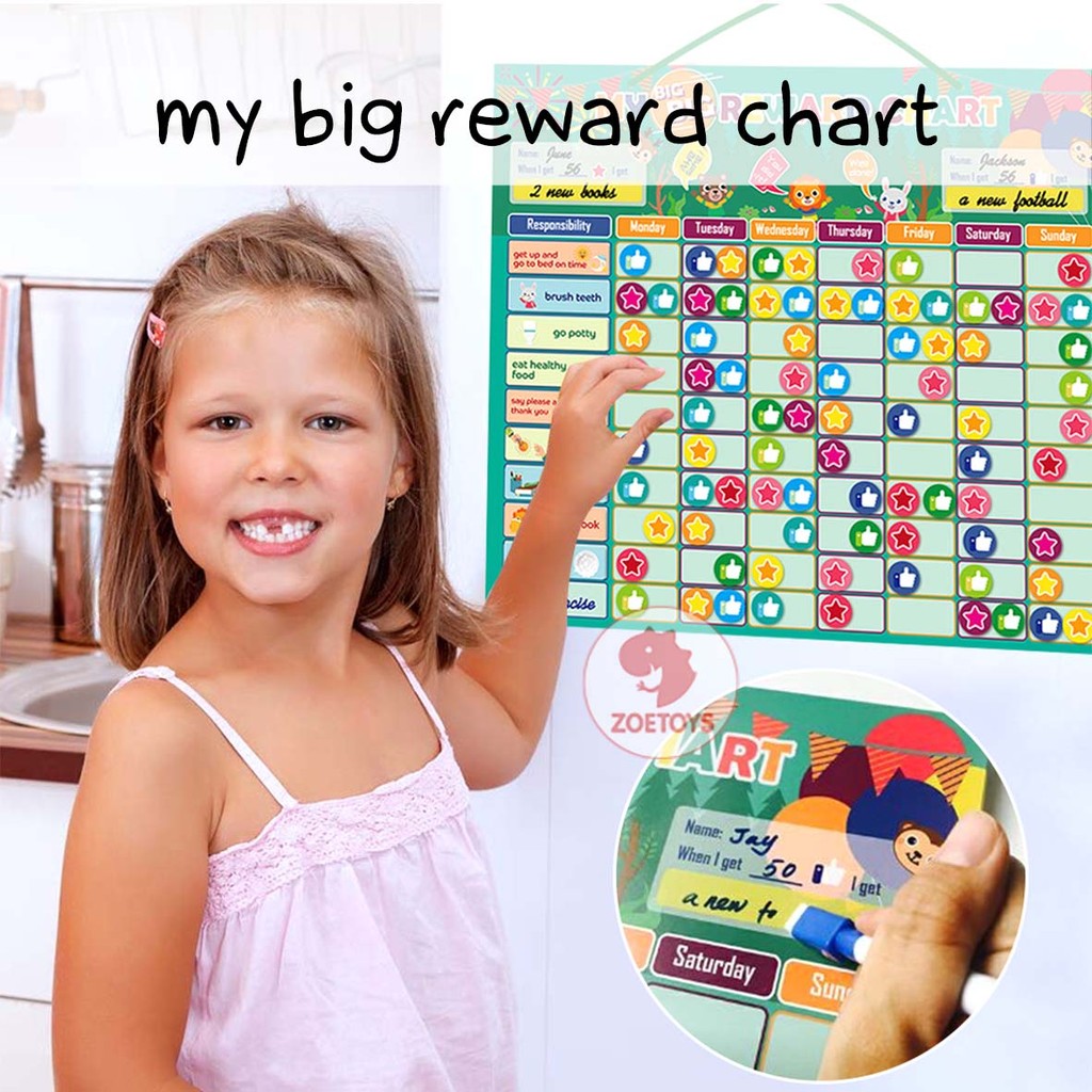 Jual Zoetoys My Big Reward Chart | Responsibility Magnetic Papan ...