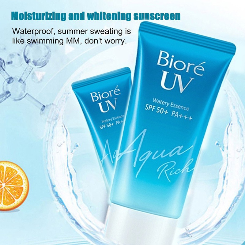 Jual 【ORI COD】BIORE UV Aqua Blocking Moisturizing Rich Watery Essence Sunscreen SPF50+ Sunblock ...