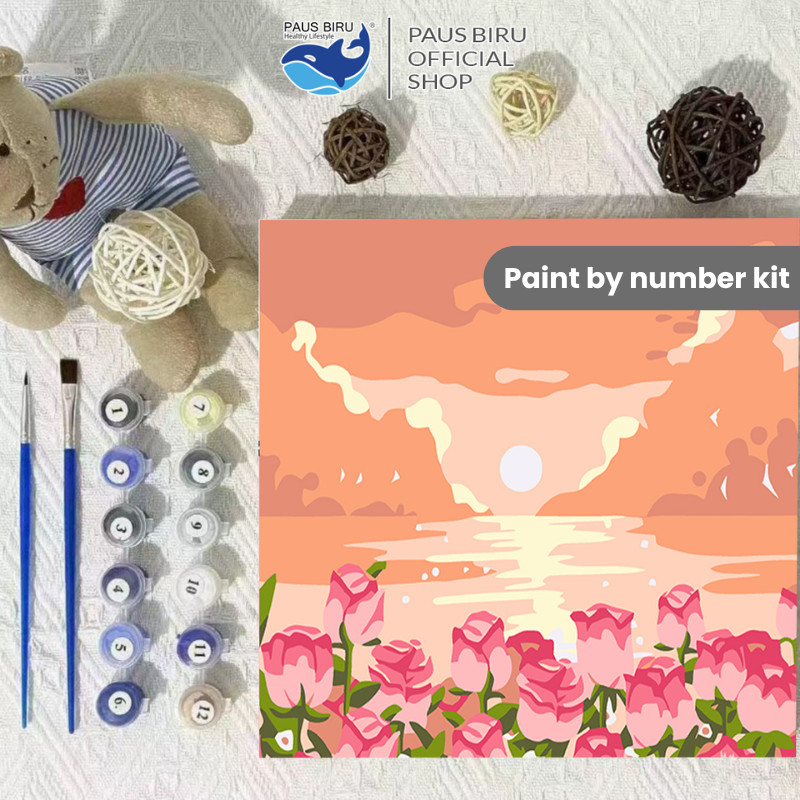 Jual Paus Biru - Paint By Number 20x20cm Lukisan Kanvas DIY Digital ...