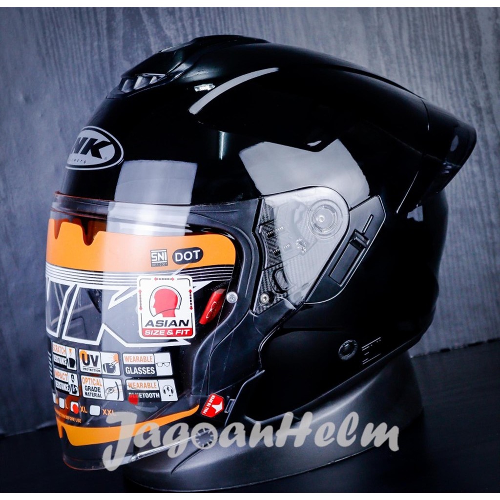 Jual INK HELM TERRA 2 SOLID | BLACK GLOSSY | TERRA2 DOUBLE VISOR ...