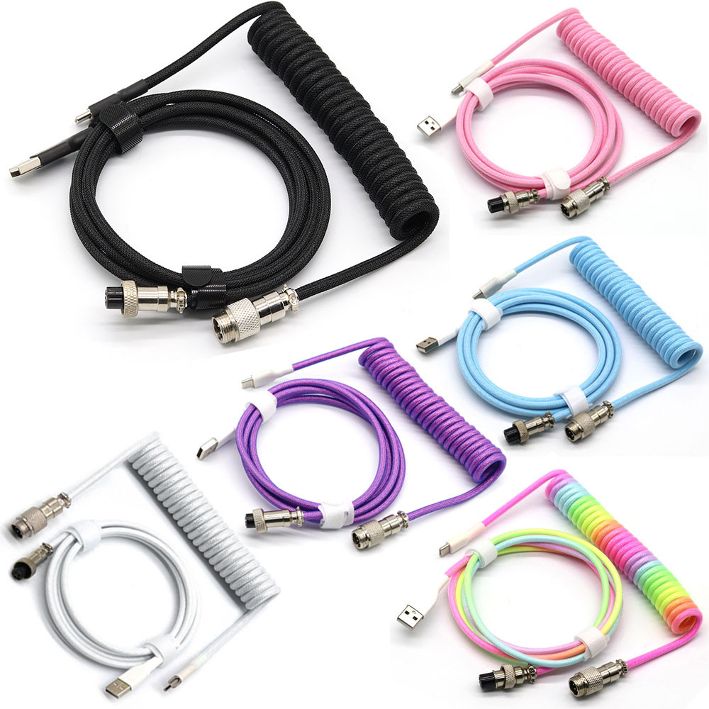 Jual Mechanical Keyboard Coiled Cable Wire Type C USB Port Aviator ...