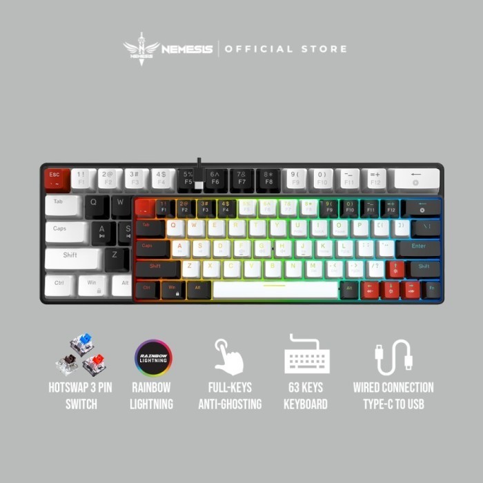 Jual GAMING KEYBOARD - NYK Nemesis/ Helens63/ MKN07 / MKN-07 Wired ...