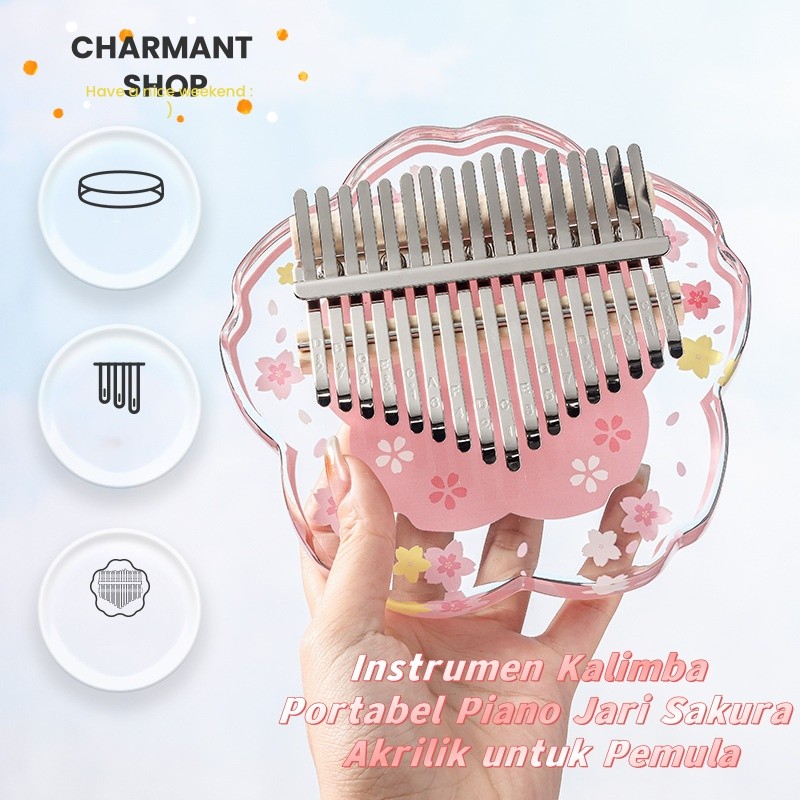 Jual [CHARMANT] Alat Musik Kalimba 17/21 Kunci Paket Hadiah Akrilik ...