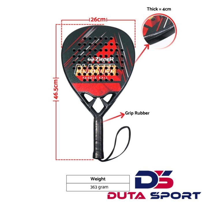 Jual Racket Padelball Raket Bola Padel Fiber ZIEGER Blaster | Shopee ...