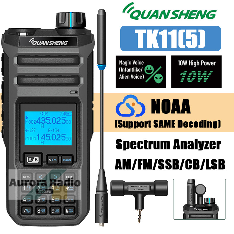 Jual Quansheng TK11(5) Walkie Talkie 10W HF VHF UHF USB AM FM LSB CW 27MHz CB LW MW SW SSB ...