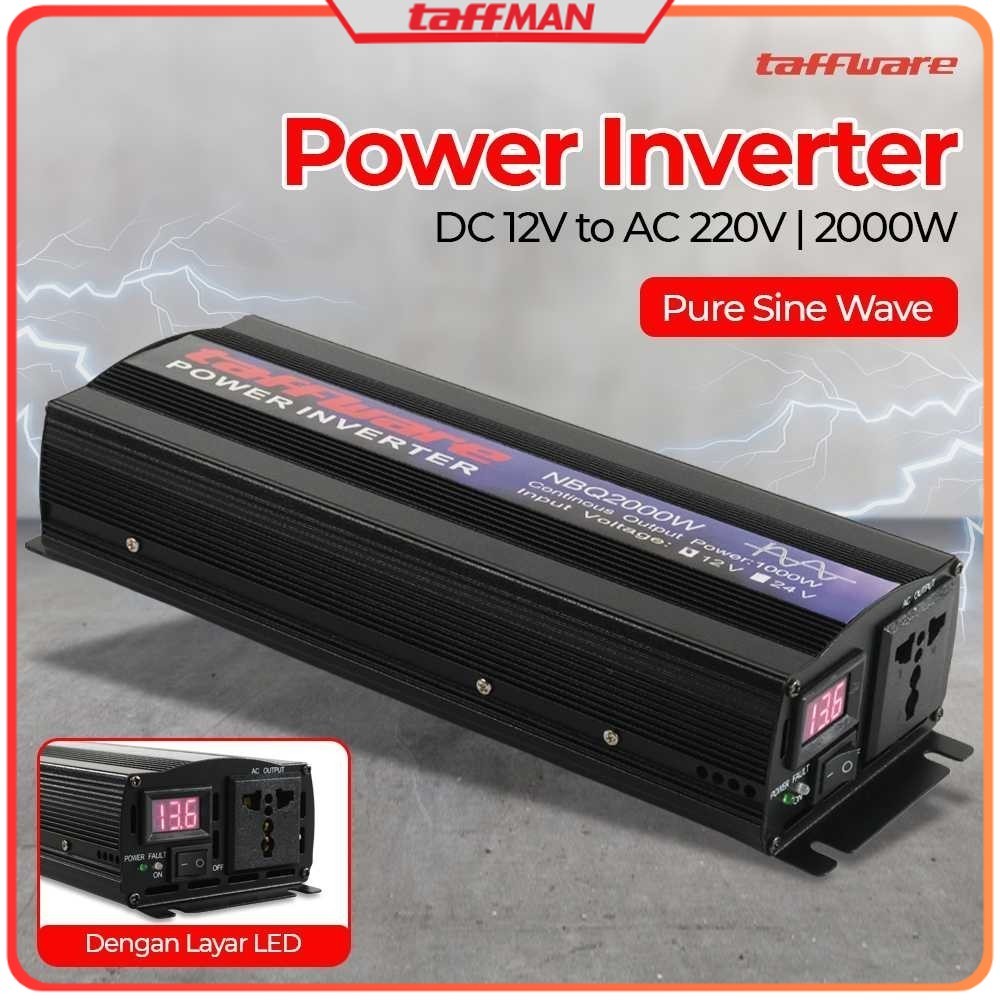 Jual TM - TAFFWARE Power Inverter Mobil Pure Sine Wave DC 12V to AC ...
