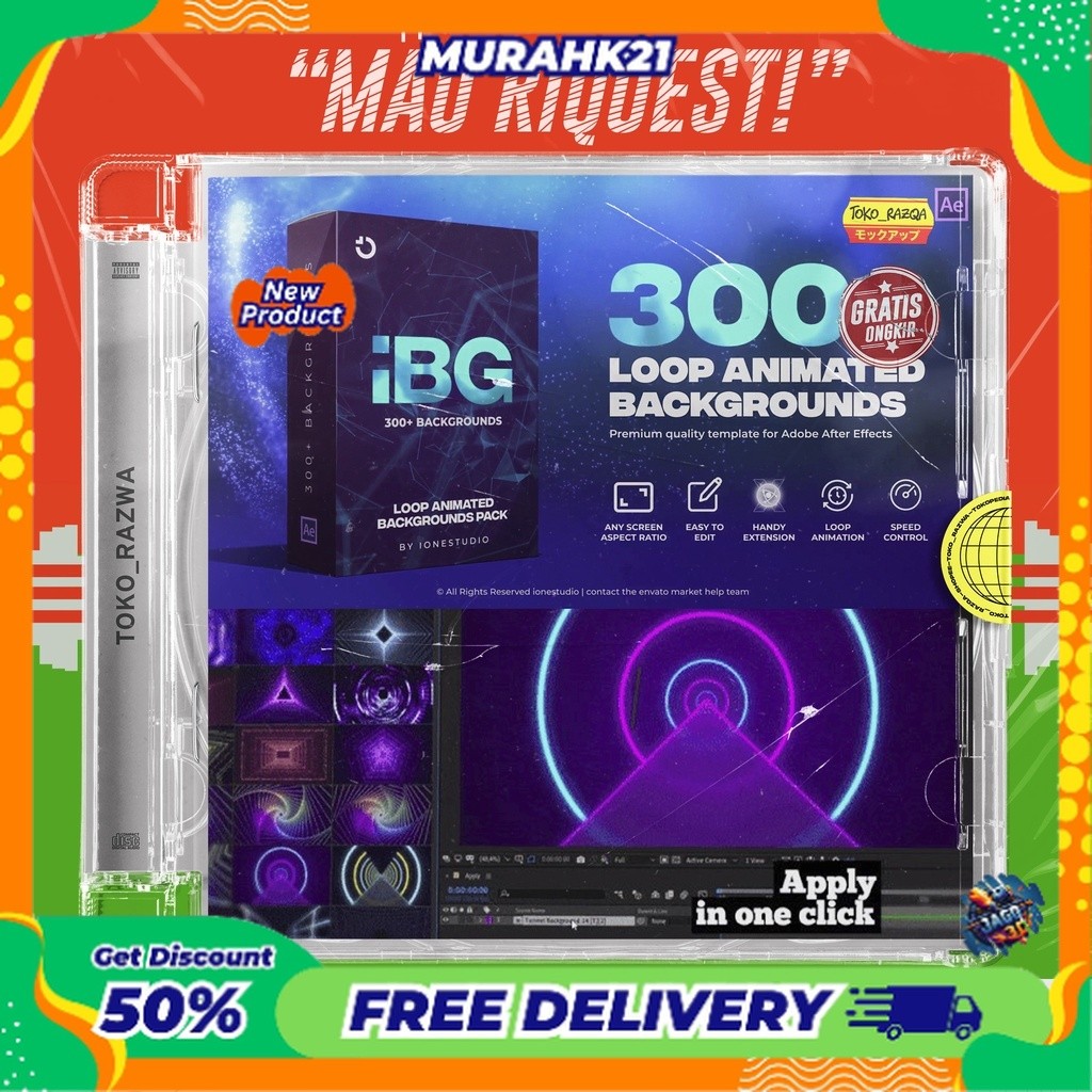 Jual iBG 300+ Loop Backgrounds - After Effects - AtomX Extension AE EXTENSION | Shopee Indonesia