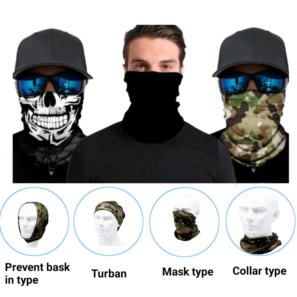 Jual Masker Buff Hitam Polos & Motif Random | Shopee Indonesia