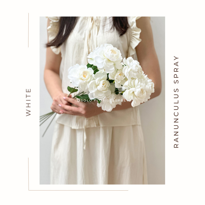 Jual RANUNCULUS SPRAY X3mawar bulat rose artificial flower Bunga Palsu ...