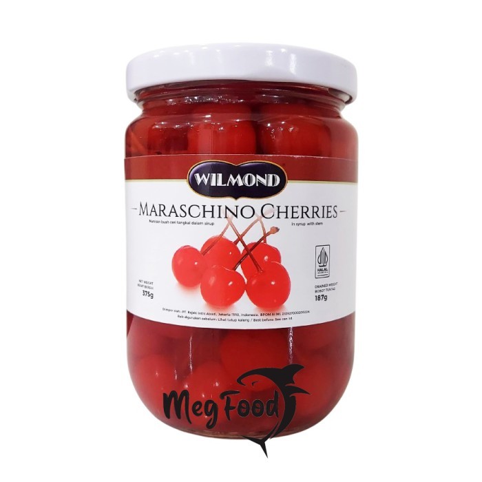 Jual Buah Ceri Merah Tangkai | Maraschino Cherries Wilmond 375 Gram ...