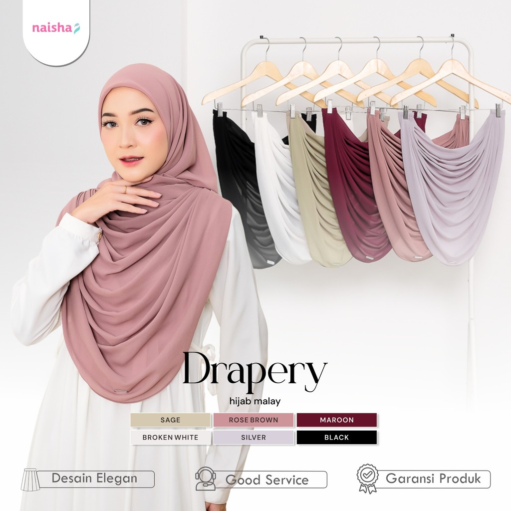 Jual Naisha - Drapery Hijab Malay | Drapery Instan Hijab Set | Layer ...