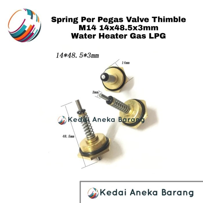 Jual CAT99 Spring Per Pegas Valve Thimble Water Heater Gas LPG M14 ...