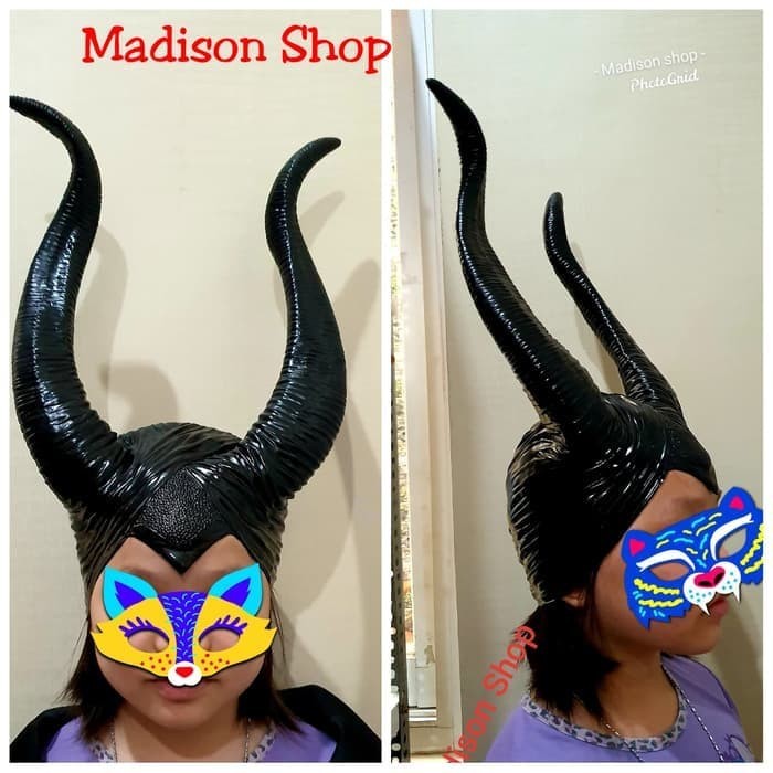 Jual MURAH - Tanduk Maleficent Movie Topi Hitam Kostum Hantu Devil ...