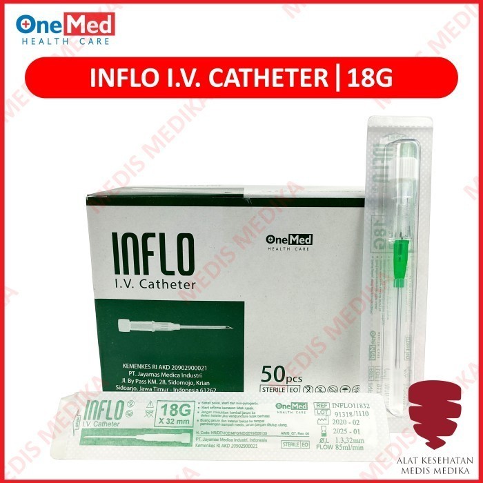 Jual IV Catheter 18G Onemed Inflo Infus Abbocath Pen Abocath Cateter 18 ...