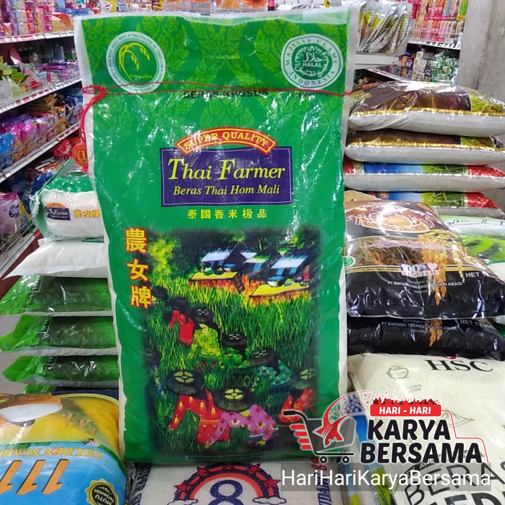 Jual BERAS IMPORT THAILAND SUPER QUALITY THAI FARMER 10KG | Shopee ...