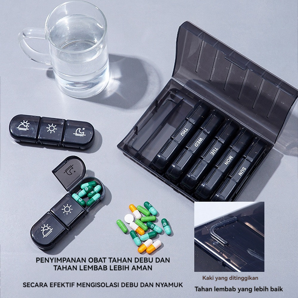 Jual Kotak Obat Harian Anti Air Debu Cahaya Kotak Tempat Obat-obatan ...