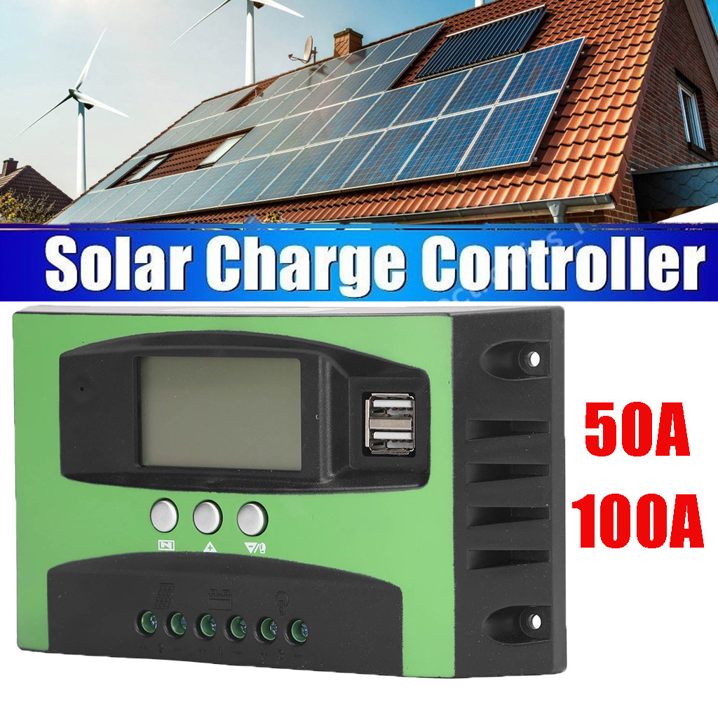 Jual Solar Charge Controller 50A 60A 100A LCD LED Regulator Panel ...