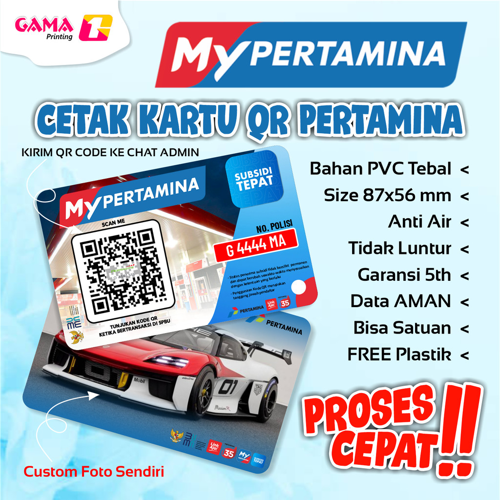Jual Cetak ID Card Kartu Barcode Pertamina Custom Cepat Sehari Jadi Bahan PVC Tebal | Shopee ...
