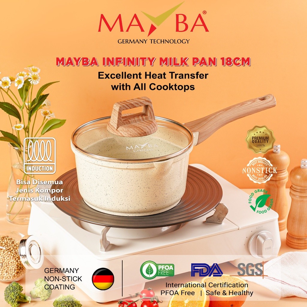 Jual MAYBA MILK PAN BESAR Panci Susu Dengan Tutup Kaca Mayba Infinity ...