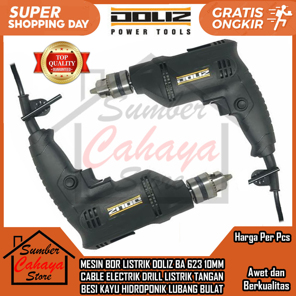 Jual Mesin Speed Bor DOLIZ BA632 Kabel Kabal Cabel Electric Drill 10mm ...