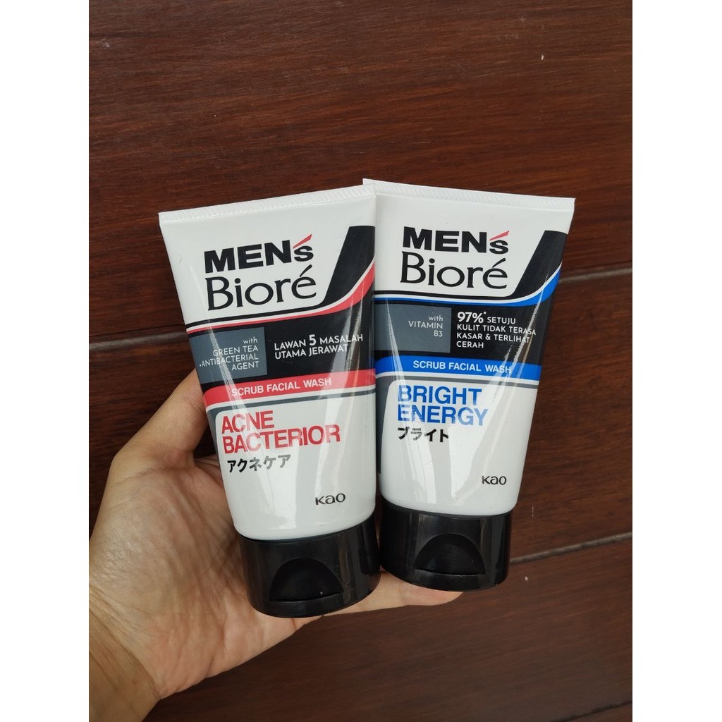 Jual Mens Biore Scrub Facial Wash 100 g sabun cuci muka | Shopee Indonesia